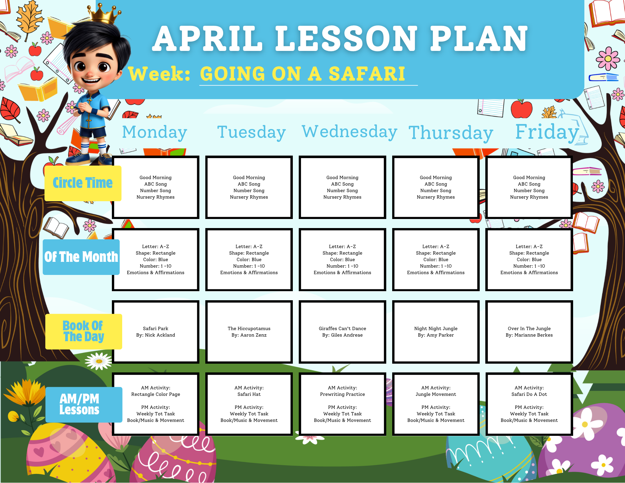 Great Room Weekly Lesson Plan – April