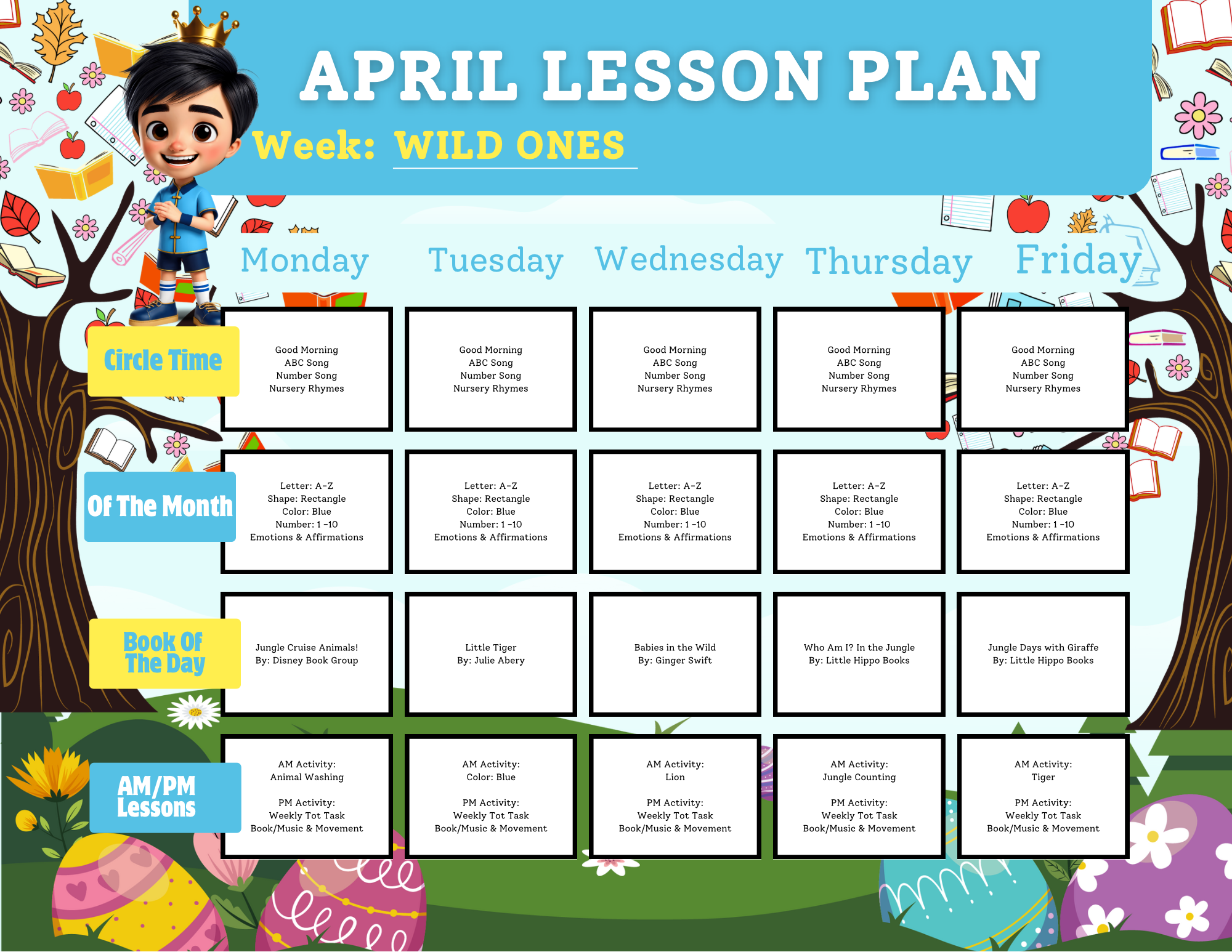 Great Room Weekly Lesson Plan – April